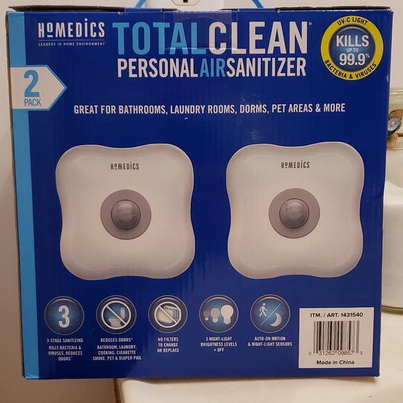 Homedics | Kitchen | Homedics Total Clean Personal Air Sanitizer | Poshmark